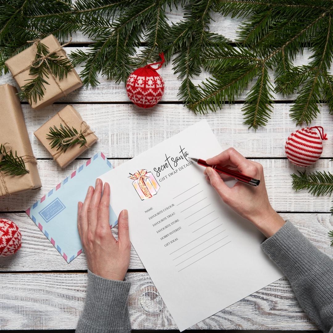 Secret Santa Card Editable Canva Template SS01 - Etsy