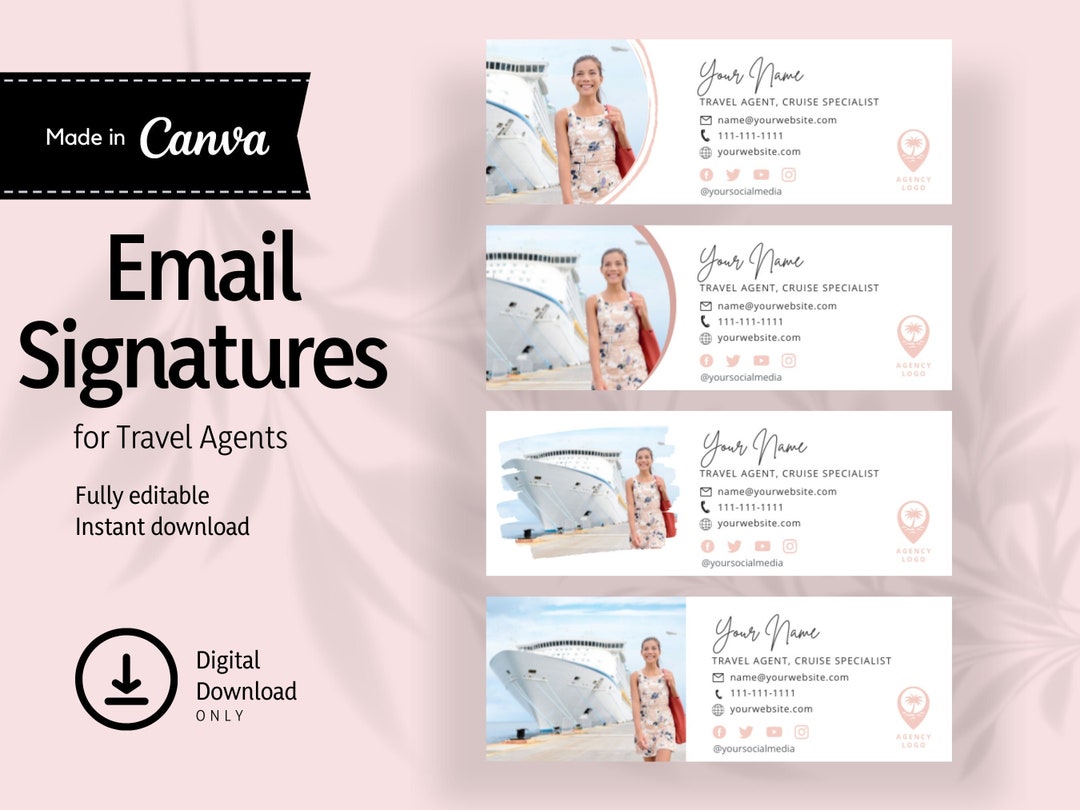 Email Signature Template for Travel Agents or Any Business INSTANT ...