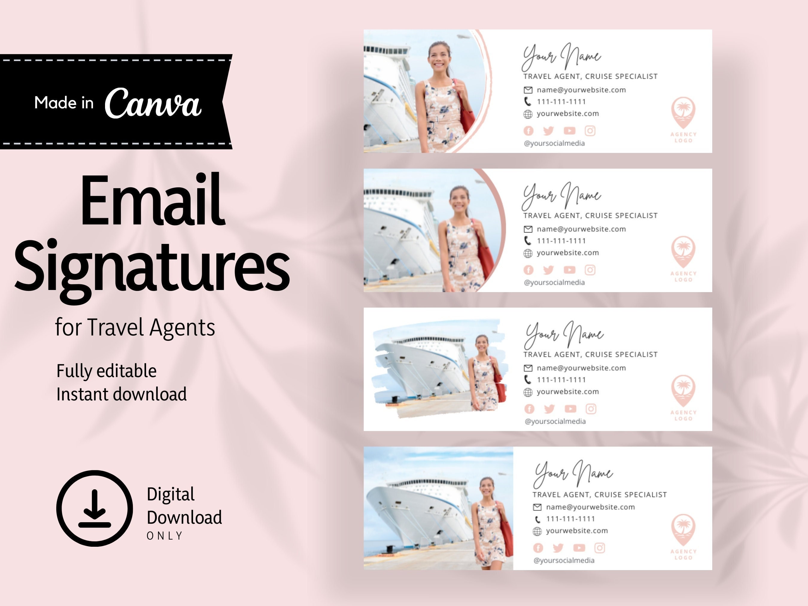 Email Signature Template for Travel Agents or Any Business INSTANT ...