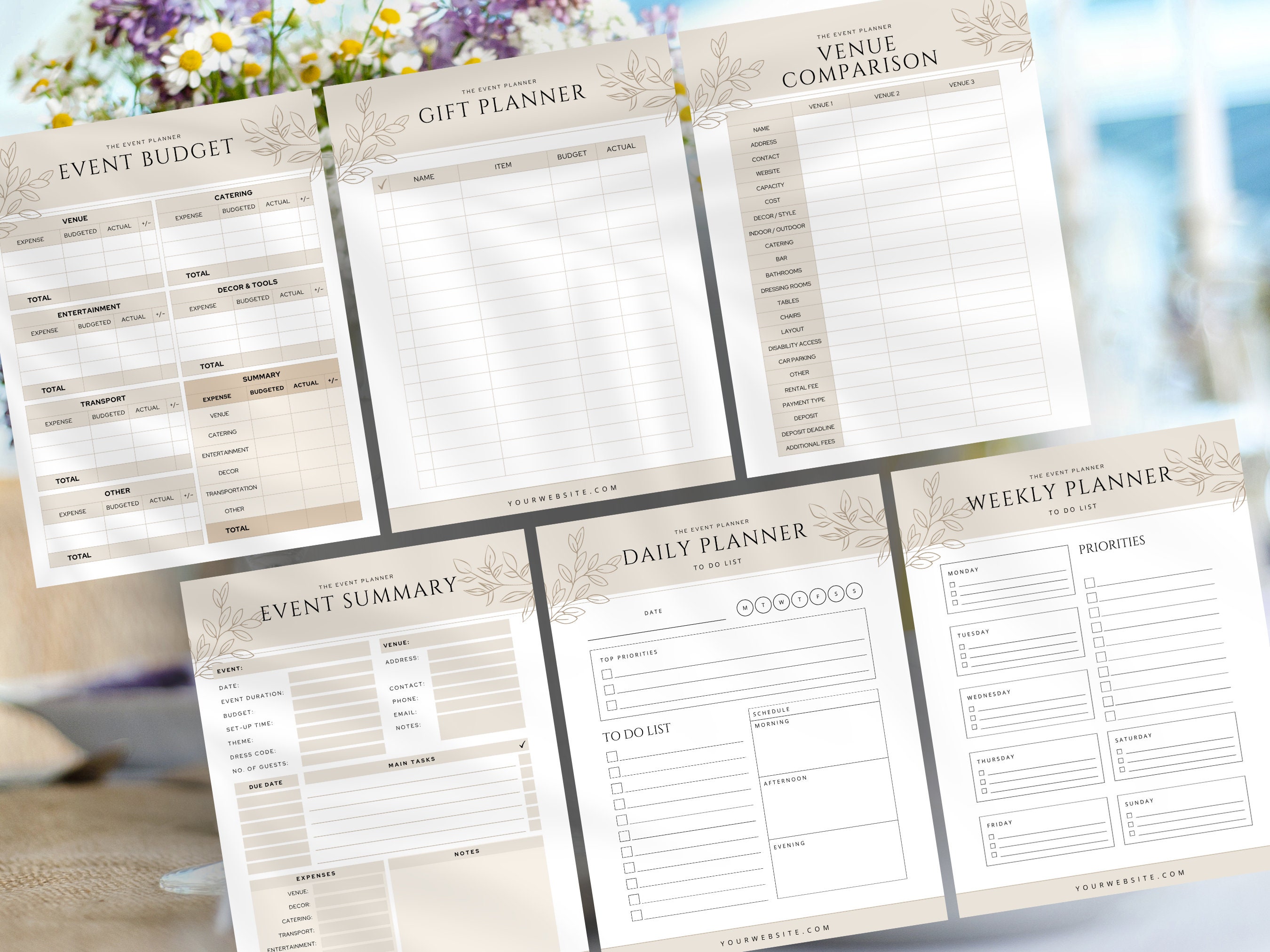 Event Planner Template, Editable in Canva, Downloadable, Printable, US ...