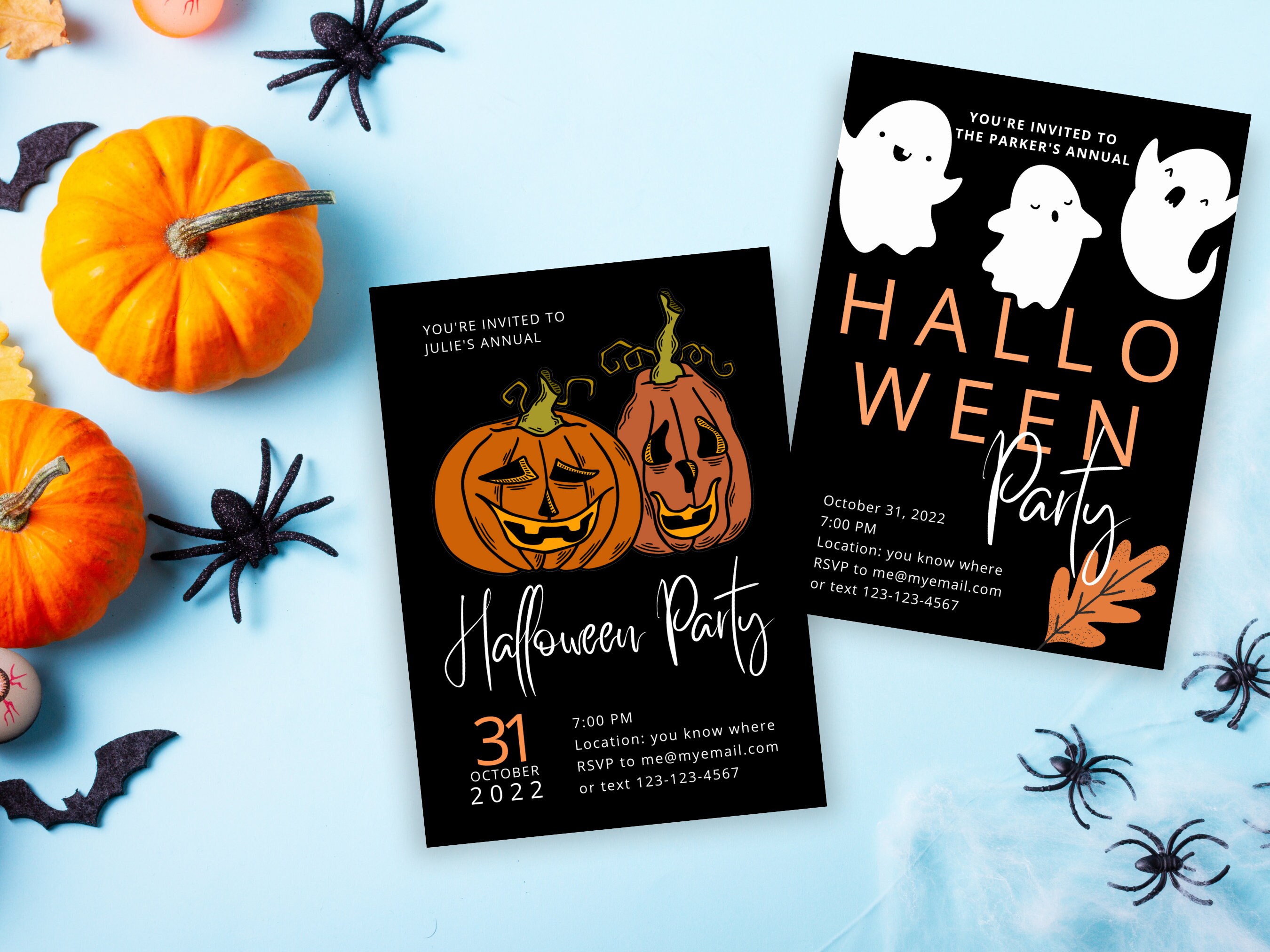 Halloween Party Invitations 9 Designs Instant Download - Etsy