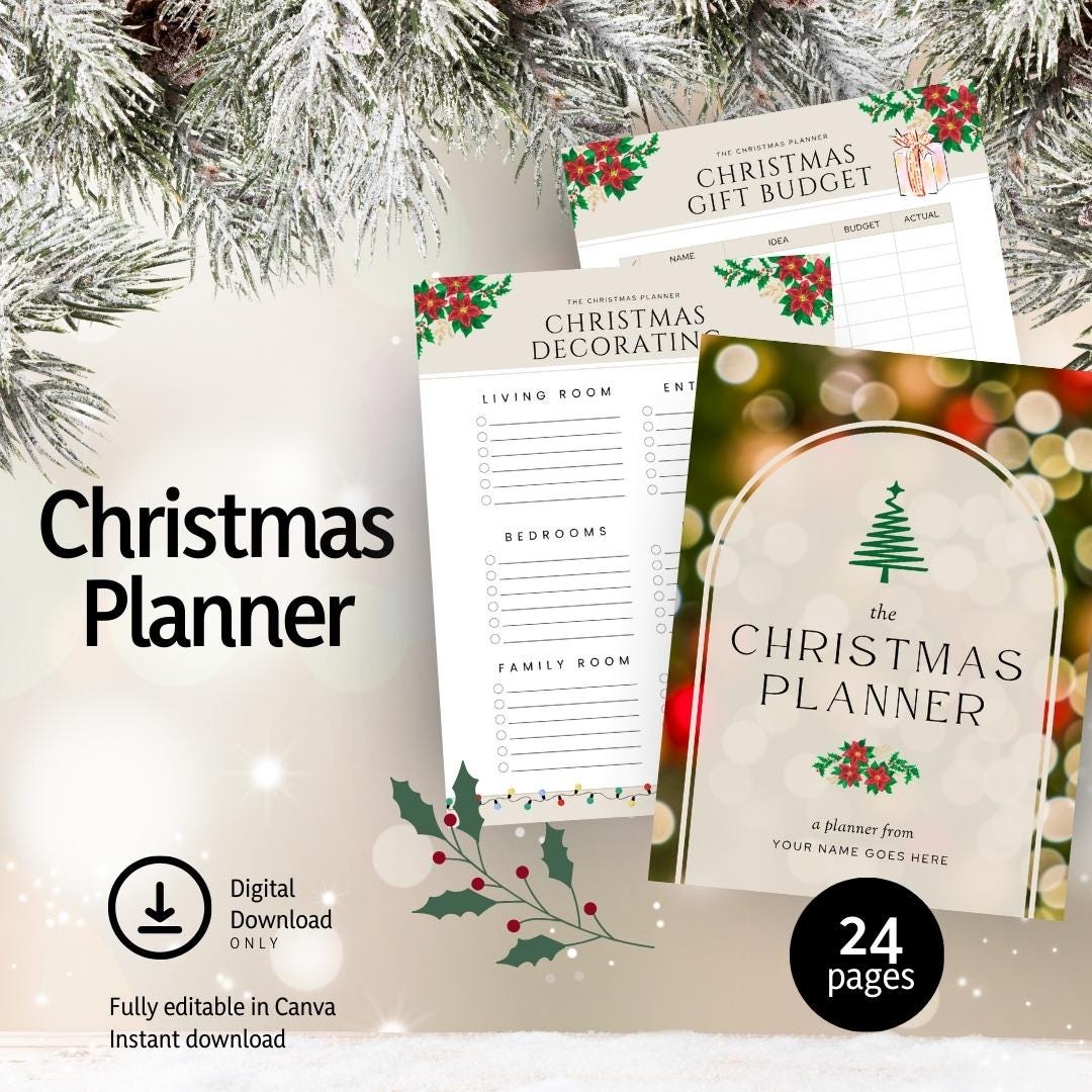 Christmas Planner Template Instant Download, Editable, Printable, DIY ...