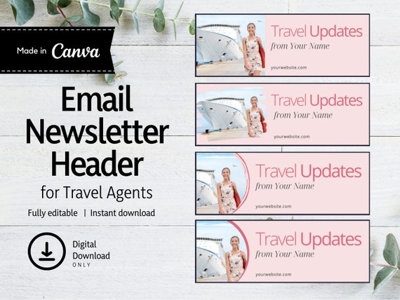 Email Newsletter Header Template for Travel Agents or Any - Etsy