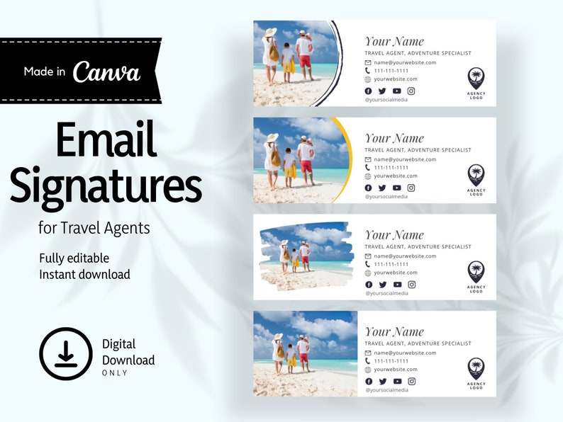 Email Signature Template for Travel Agents or Any Business INSTANT ...