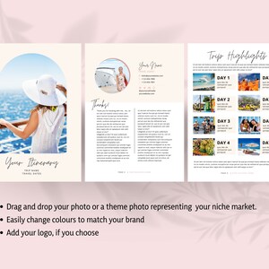 Trip Itinerary Template for Travel Agents, Instant Download, Editable ...