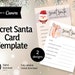 Secret Santa Card Editable Canva Template SS01 - Etsy