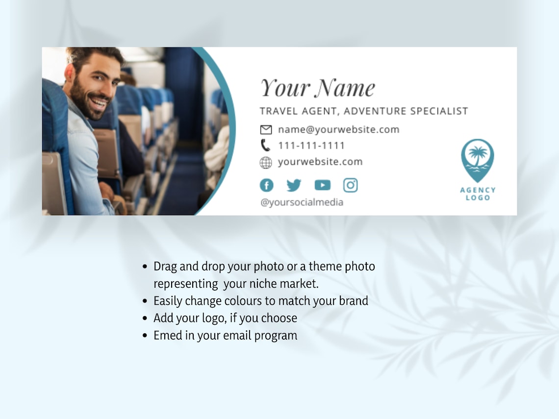 Email Signature Template for Travel Agents or Any Business INSTANT ...