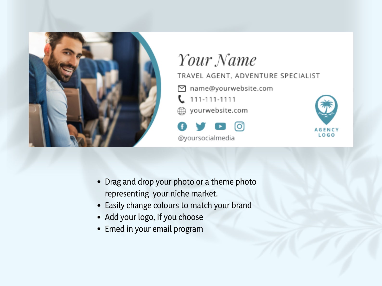 Email Signature Template for Travel Agents or Any Business INSTANT ...