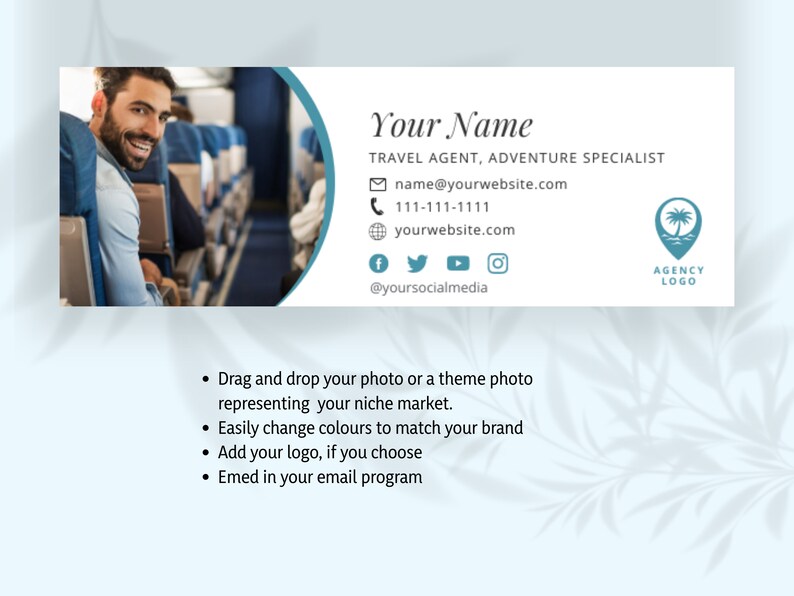 Email Signature Template for Travel Agents or Any Business INSTANT ...