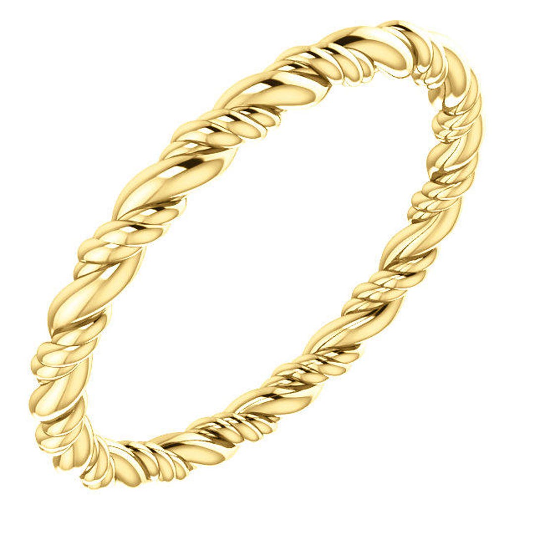 14K Yellow Gold Rope Eternity Twisted Wedding Engagement Anniversary ...