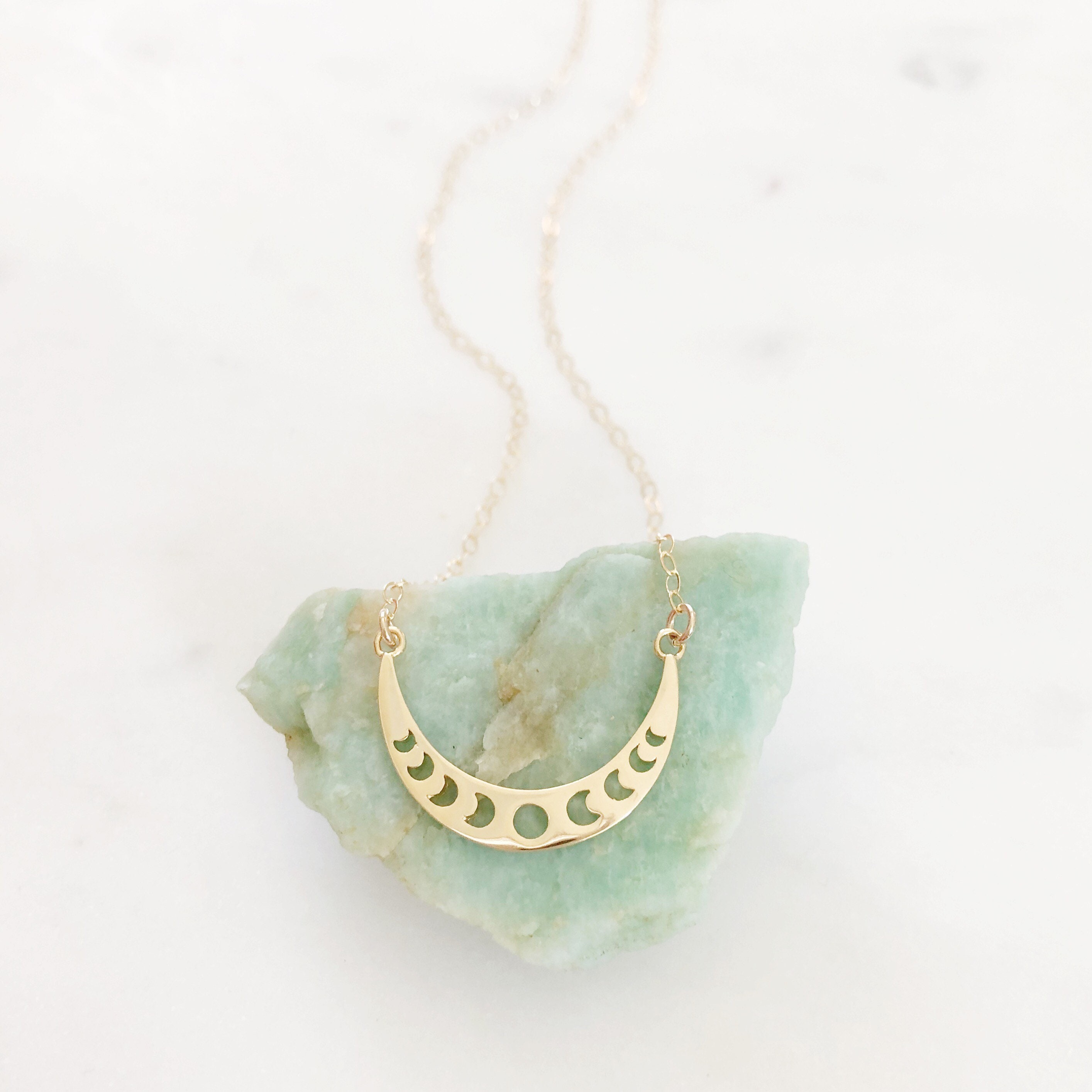 Moon Phase Necklace Moon Necklace Celestial Jewelry 21st | Etsy