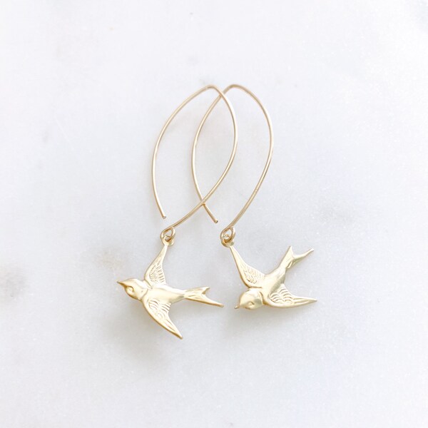 Swallow Earrings - Etsy