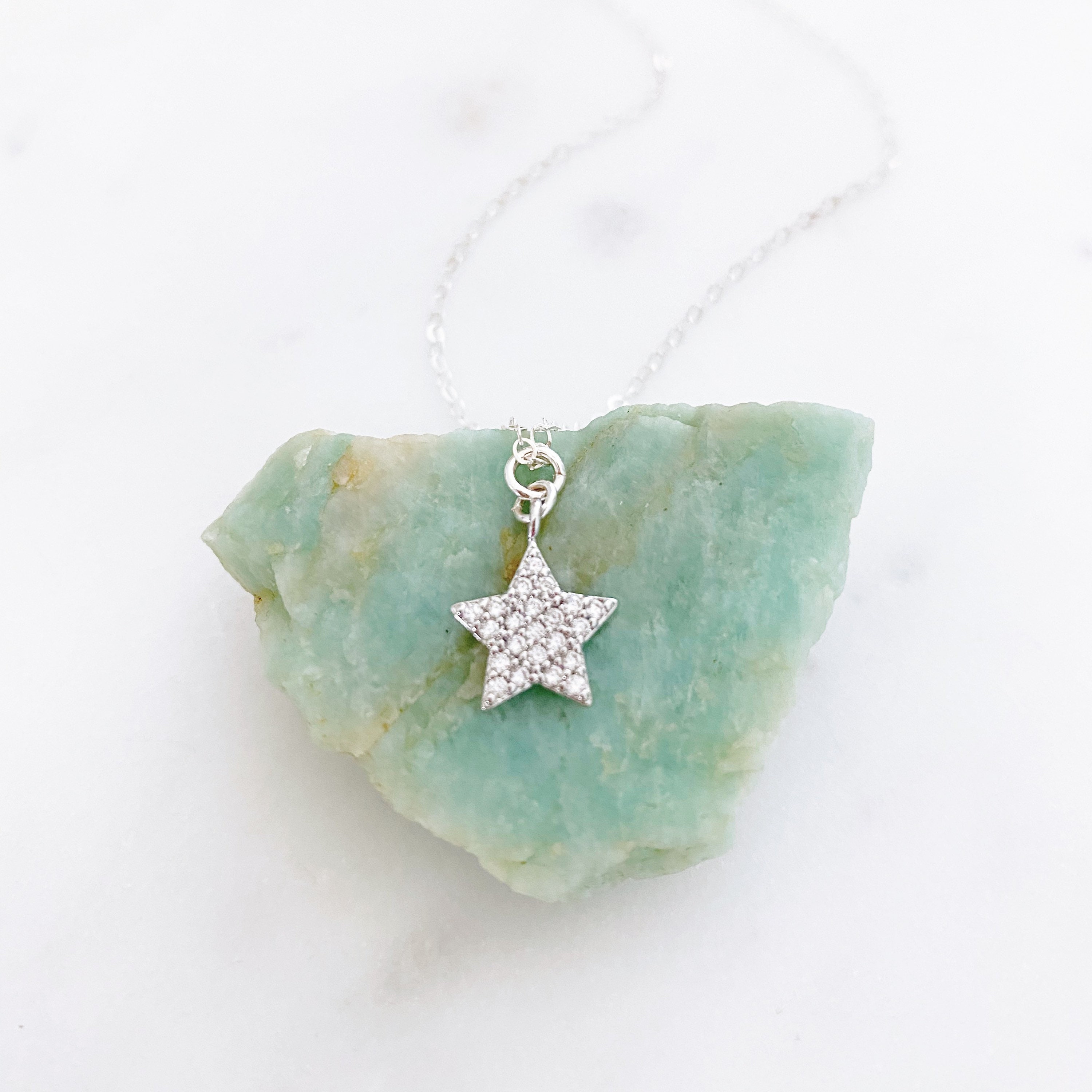 Star Necklace Celestial Necklace Dainty Silver Necklace | Etsy