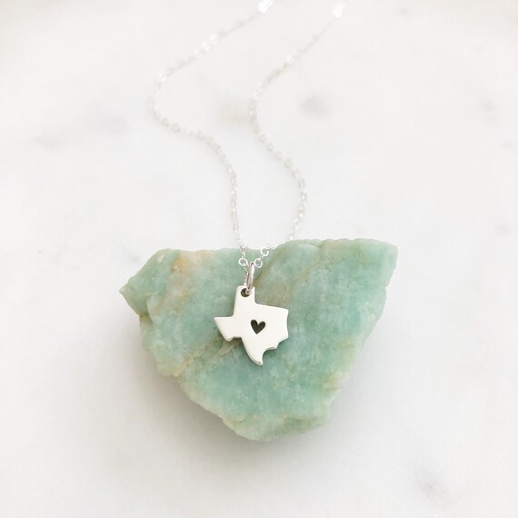 Texas Necklace Sterling Silver Texas Necklace Moving Gift | Etsy