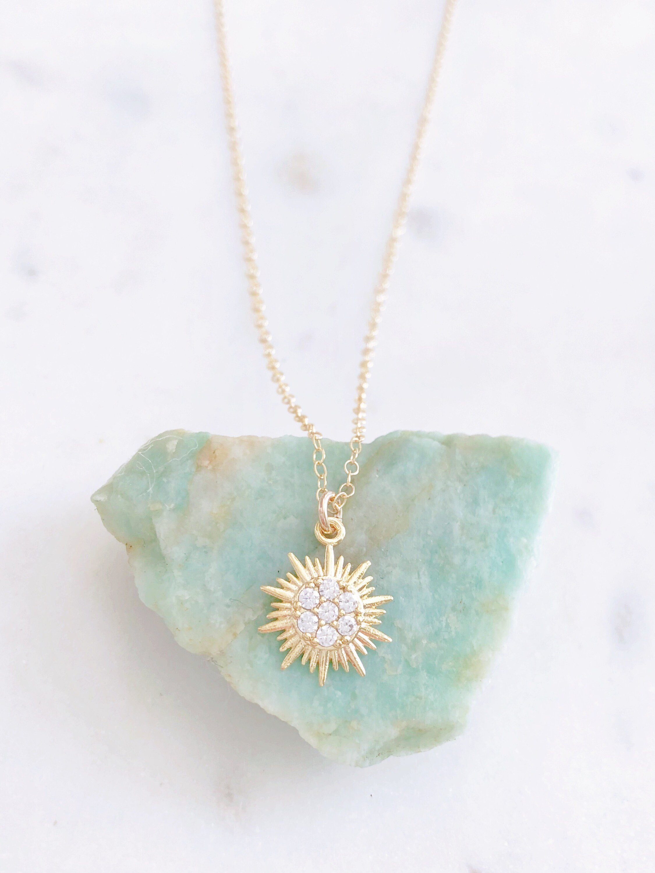 Gold Sun Necklace Sun Necklace Celestial Jewelry Sun | Etsy