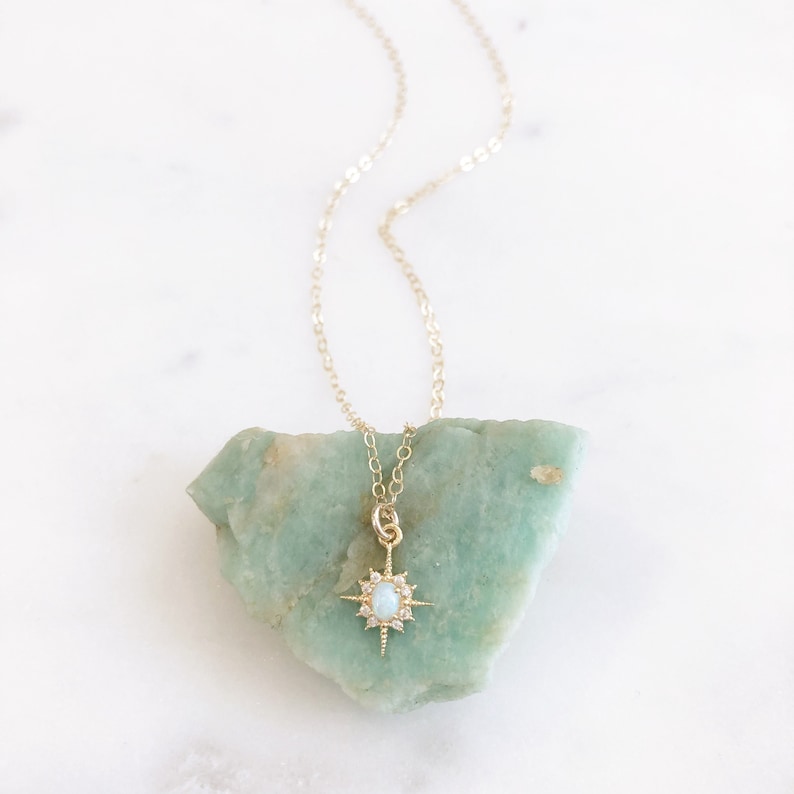 Celestial Jewelry Moon Necklace Opal Necklace Gold Sun - Etsy