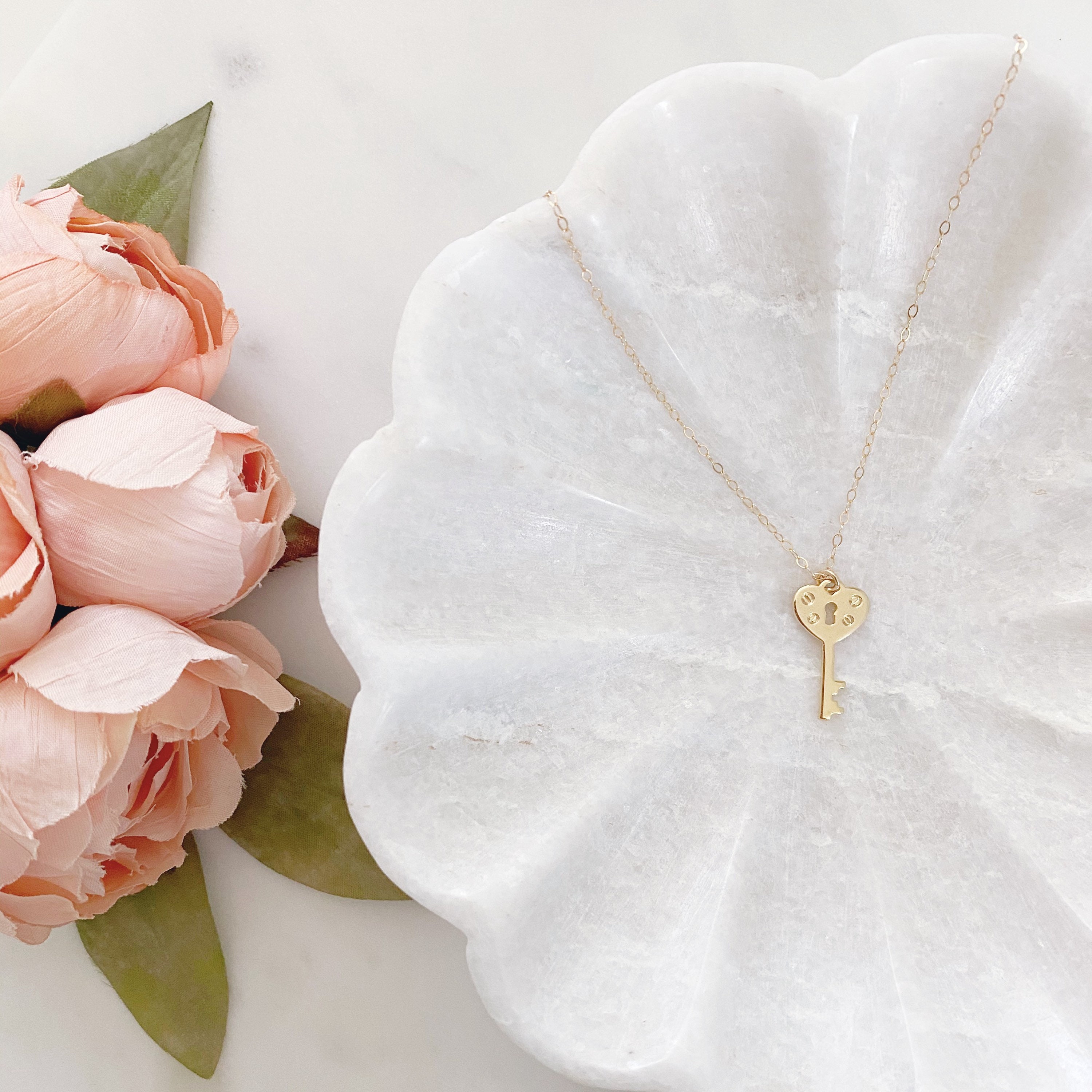 Lock and Key Necklace Layered Necklace Paperclip Chain | Etsy