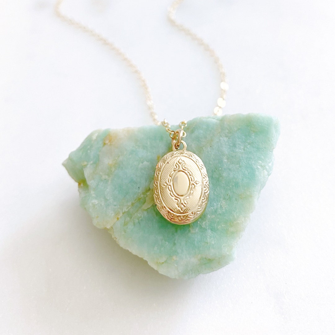 Gold Locket Necklace, Locket Necklace for Photo, College Graduation ...