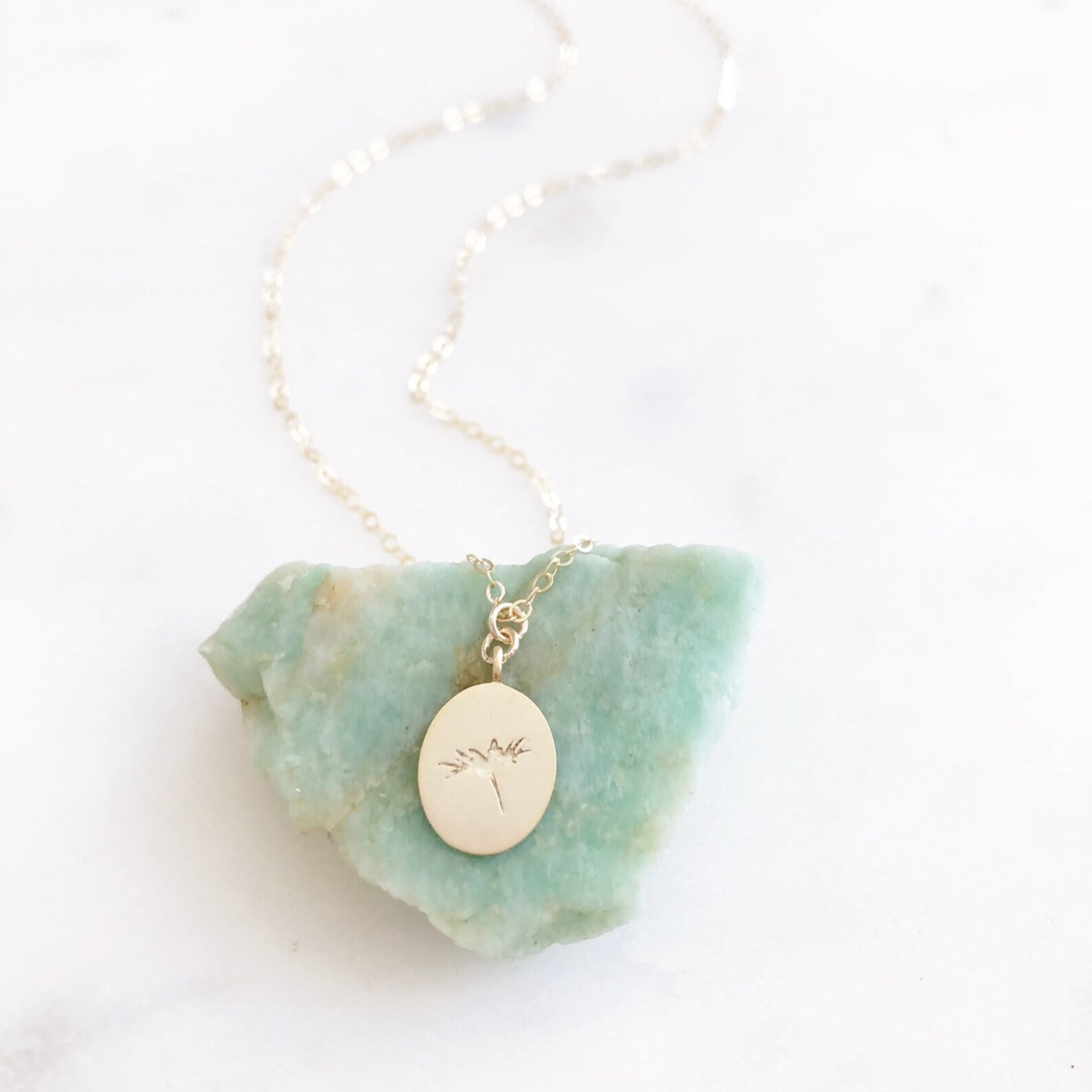 Gold Dandelion Necklace Gold Wish Necklace Gold Coin - Etsy