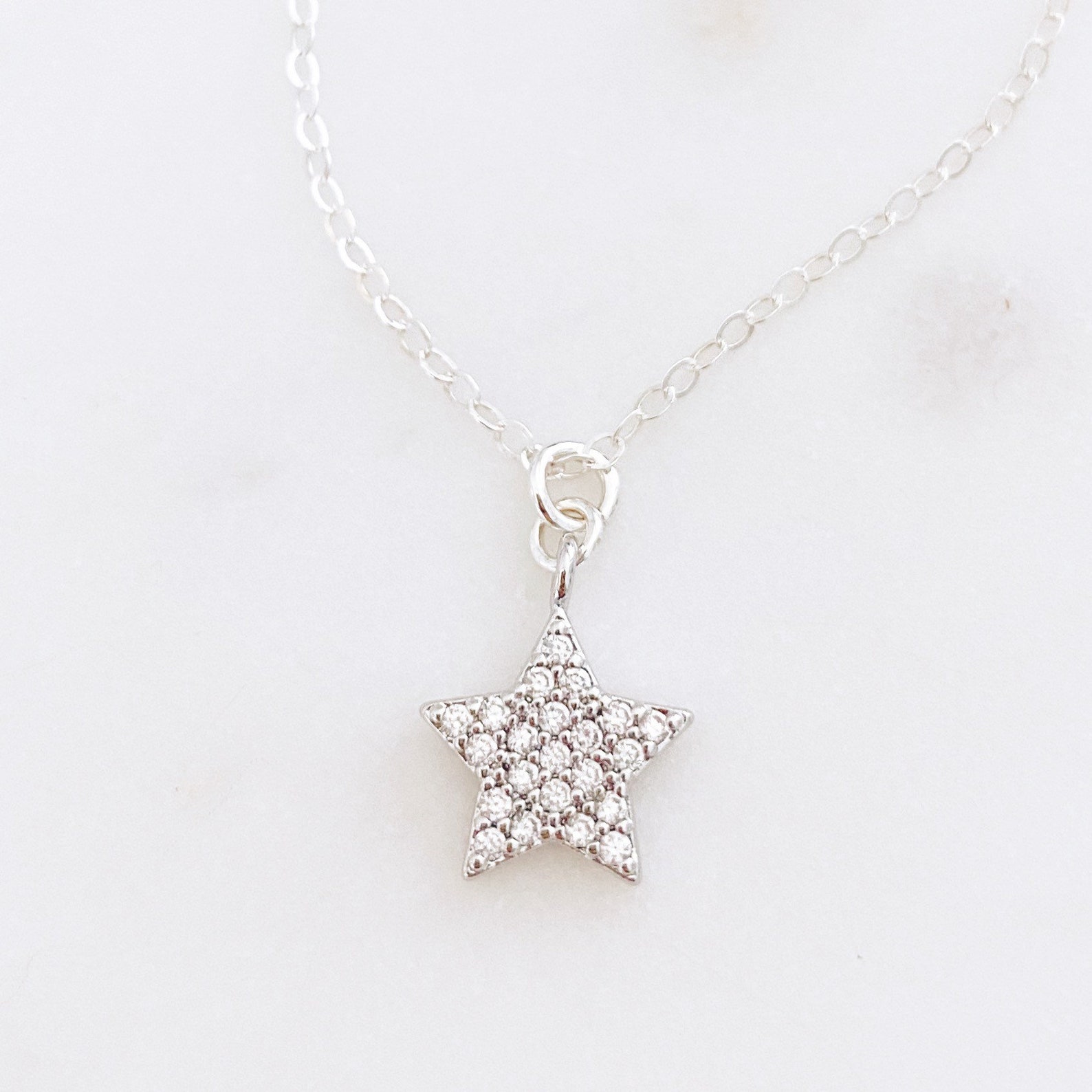 Star Necklace, Celestial Necklace, Dainty Silver Necklace, Birthday ...