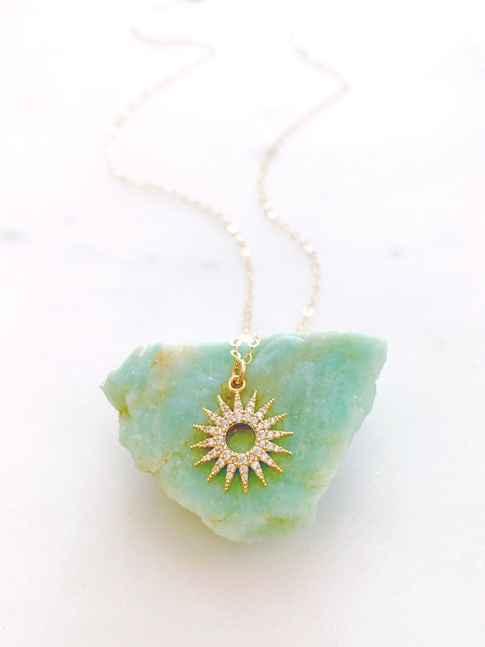 Sunshine Necklace Sun Necklace Gold Dainty Gold Necklace - Etsy