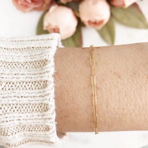 Rectangle Chain Bracelet, Paper Clip Chain Bracelet, Paperclip Chain ...