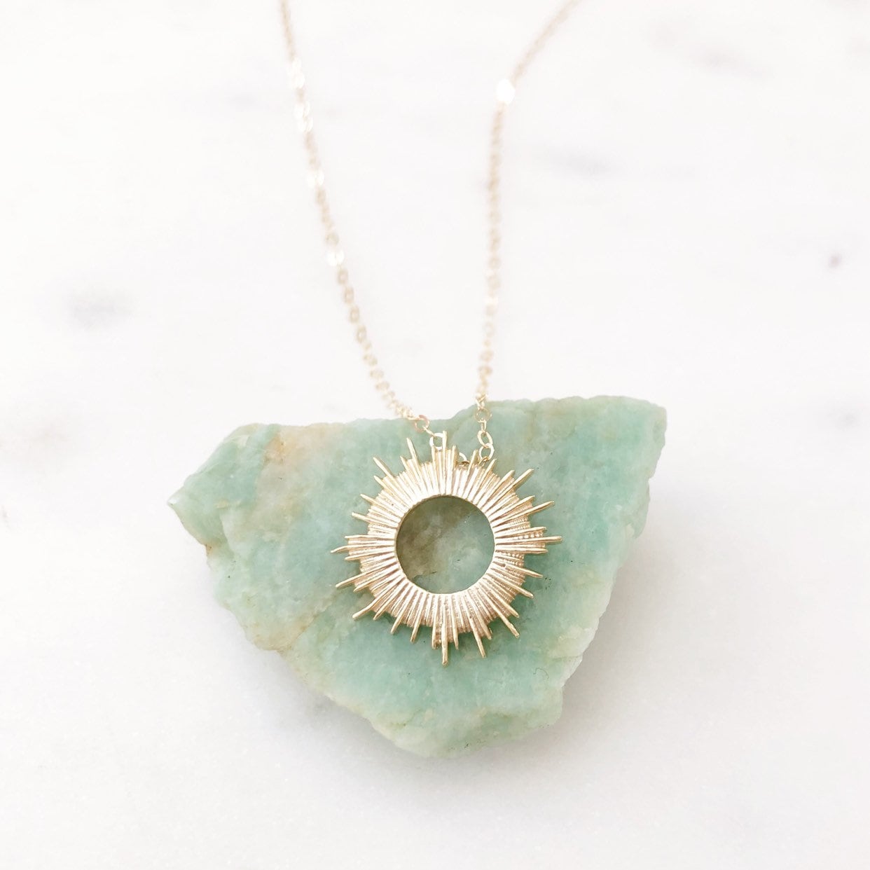 SUNBURST Gold Sun Necklace Gold Sunburst Necklace Dainty - Etsy