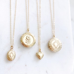 Gold Locket Necklace, Locket Necklace for Photo, College Graduation ...