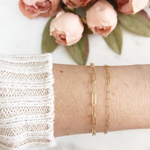 Rectangle Chain Bracelet, Paper Clip Chain Bracelet, Paperclip Chain ...