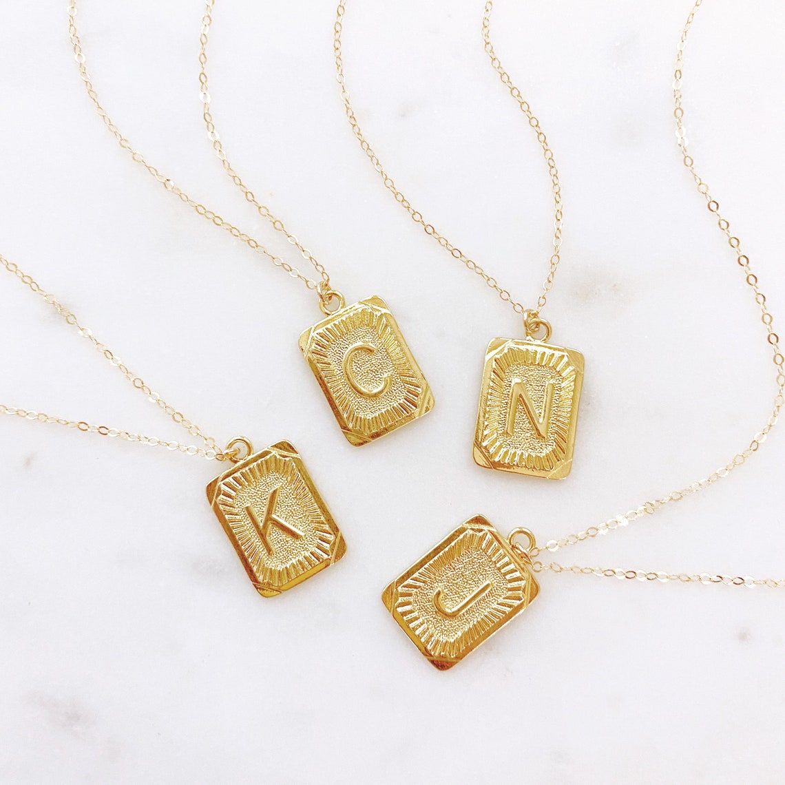 Initial Necklace Letter Necklace Gold Filled Initial | Etsy