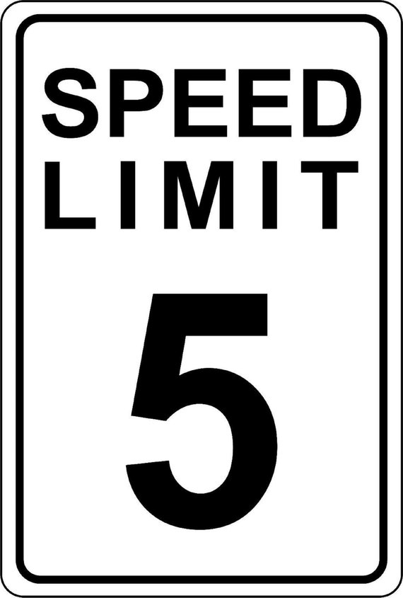 Speed Limit 5 MPH Aluminum Sign 8 X 12 | Etsy