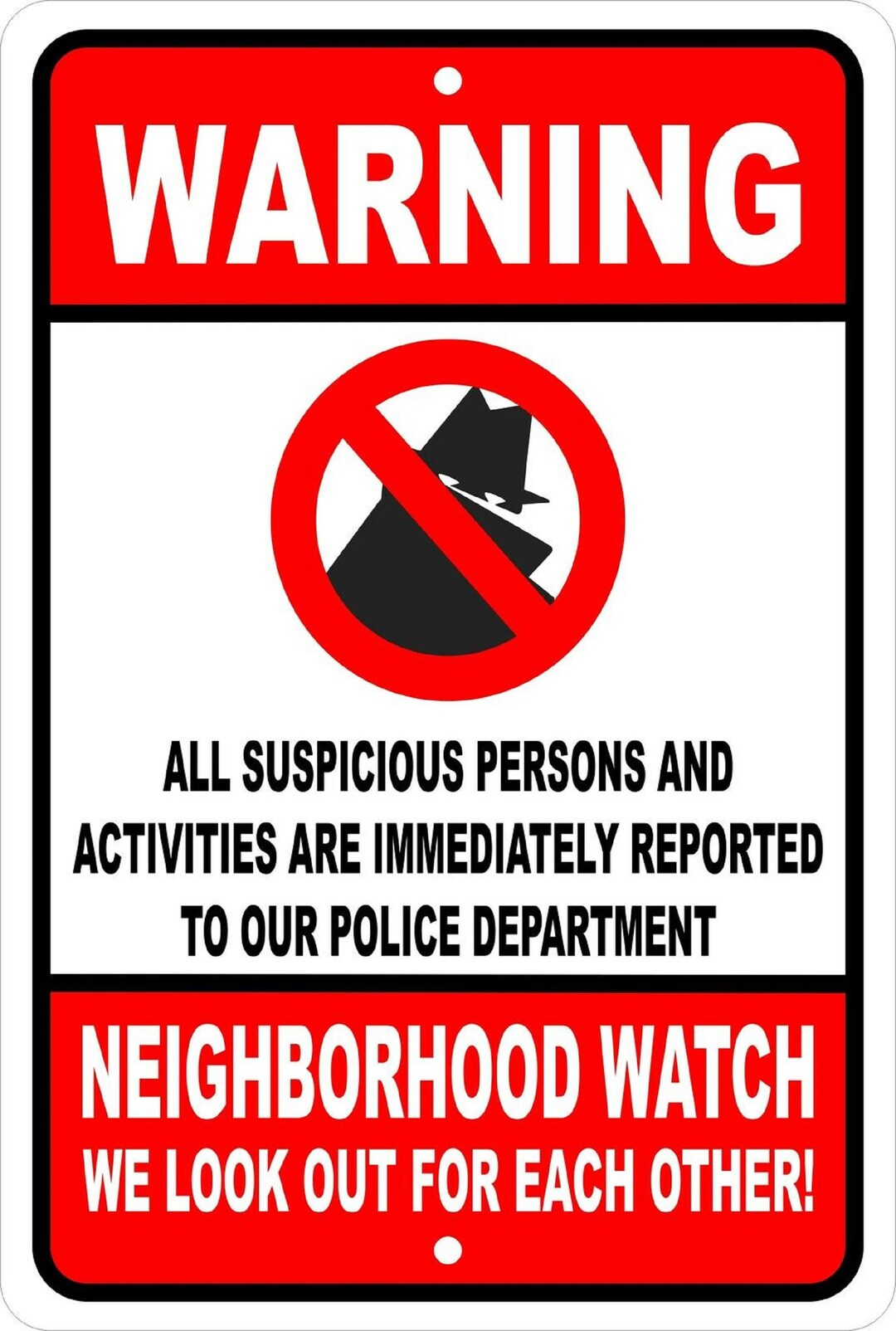 Neighborhood Watch Security Aluminum Sign 8 X 12 - Etsy