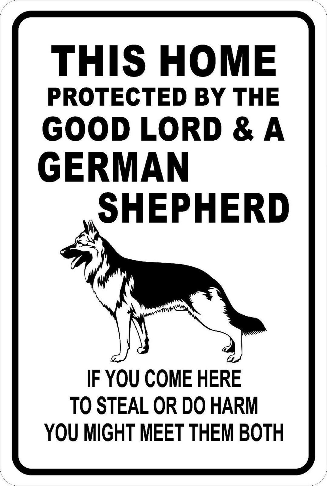 This Home PROTECTED by GERMAN SHEPHERD Aluminum Sign 8 X 12 - Etsy