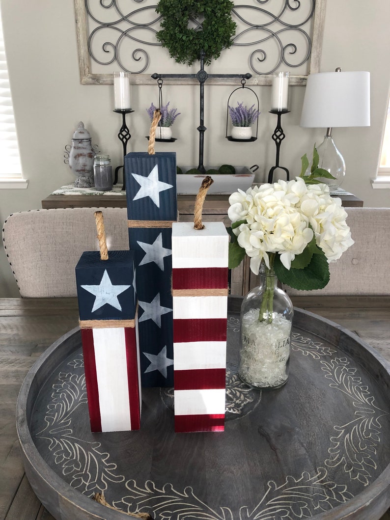 Firecracker Set 4th of July Fourth of July 3 Piece Wood | Etsy