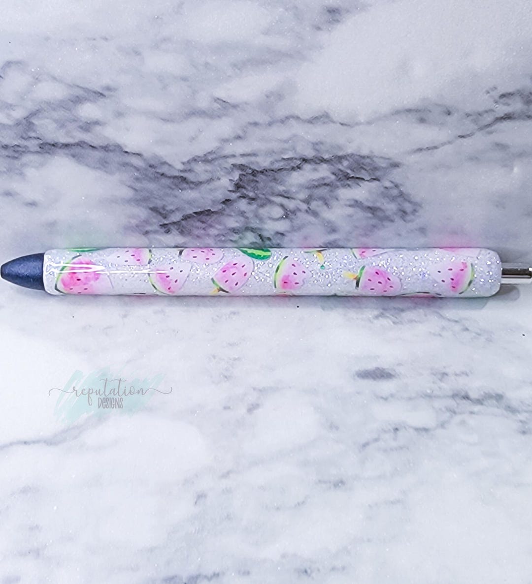 Watermelon Glitter Gel Pen: Refillable Handmade Stationery - Etsy