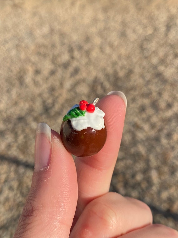 Christmas Pudding Charm Polymer Clay Christmas Pudding | Etsy
