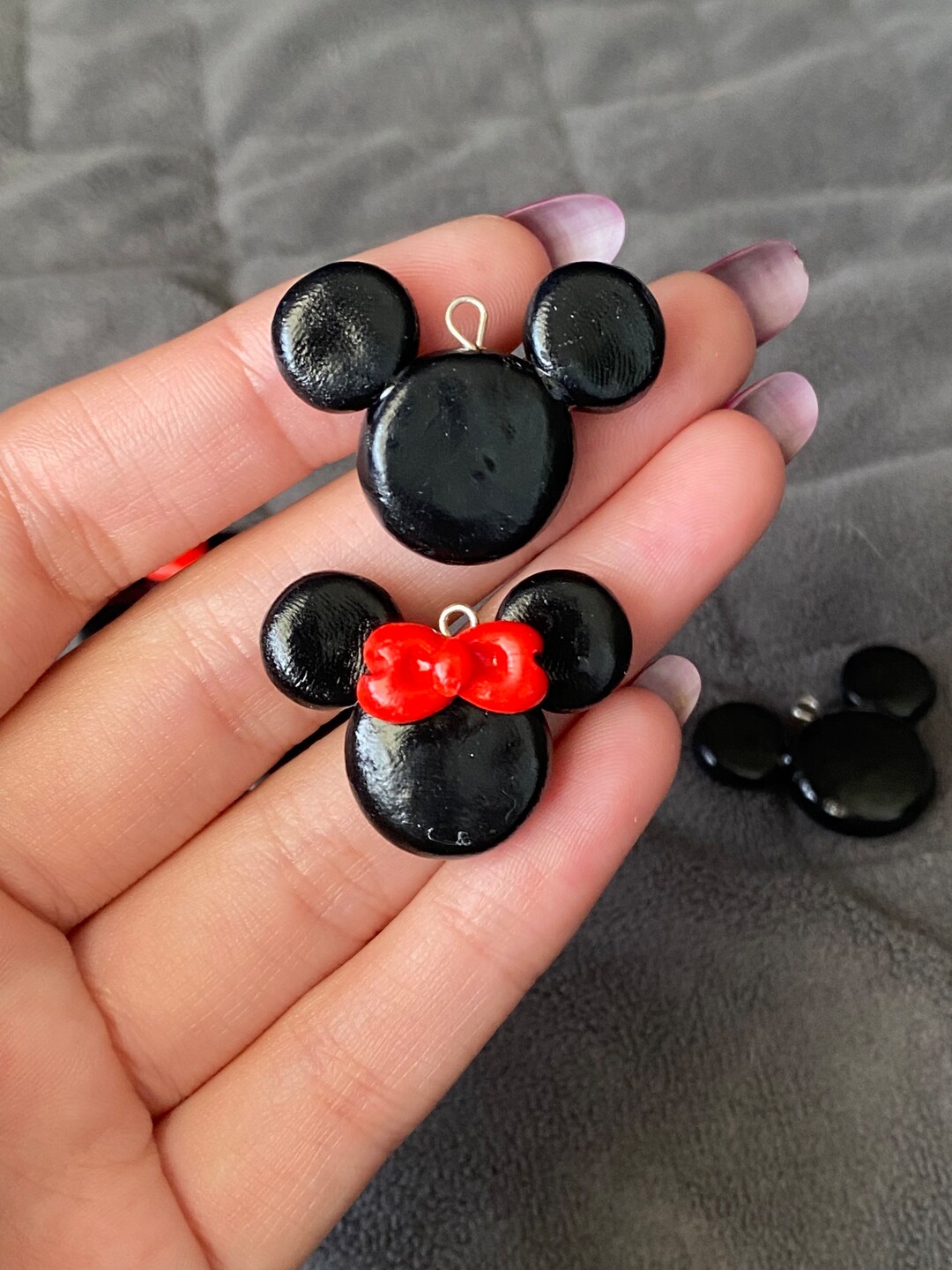 Mickey and Minnie Mouse Charms Polymer Clay Mickey Charms - Etsy