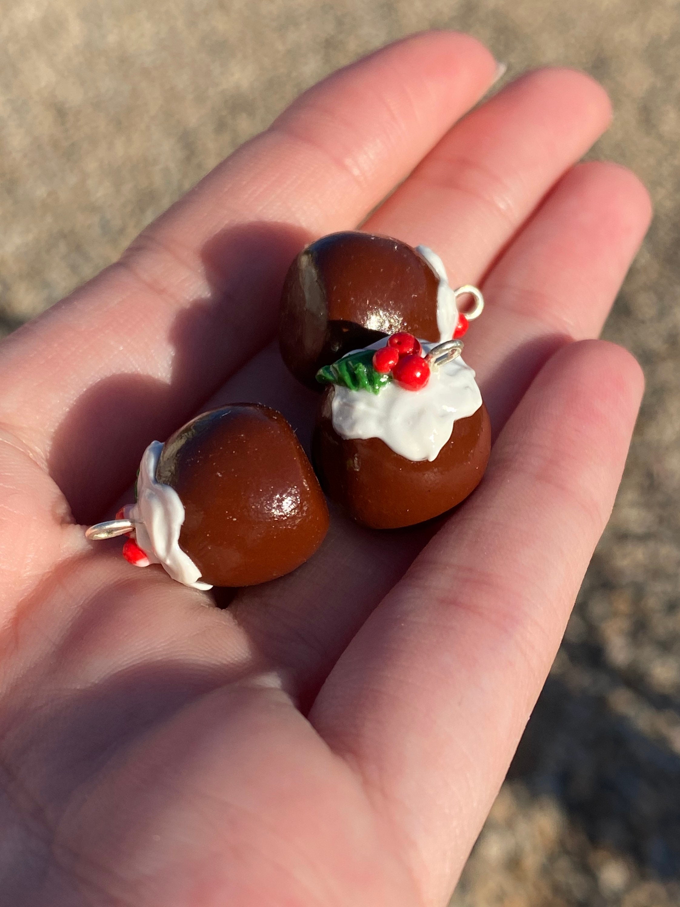 Christmas Pudding Charm Polymer Clay Christmas Pudding | Etsy