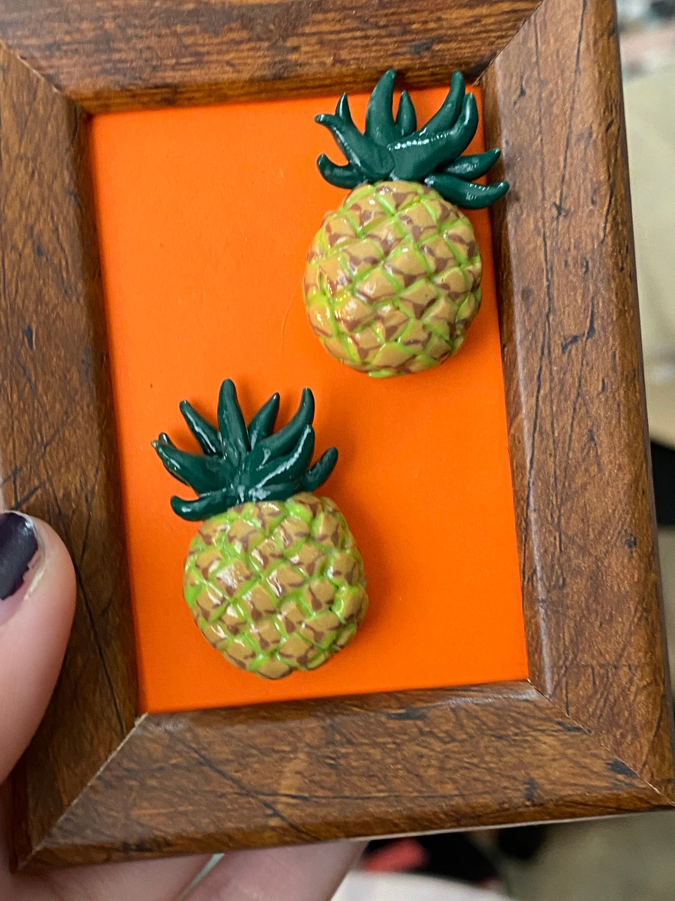 Piña push pins polímero arcilla piña encanto pulgar tachuelas | Etsy