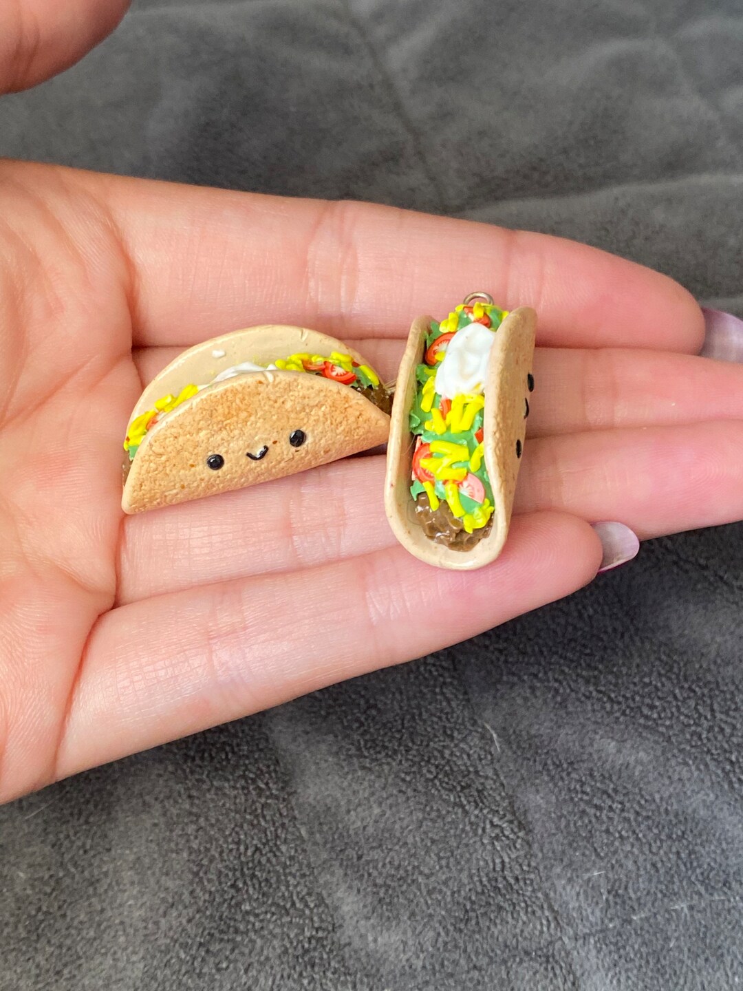 Taco Charms Polymer Clay Kawaii Taco - Etsy
