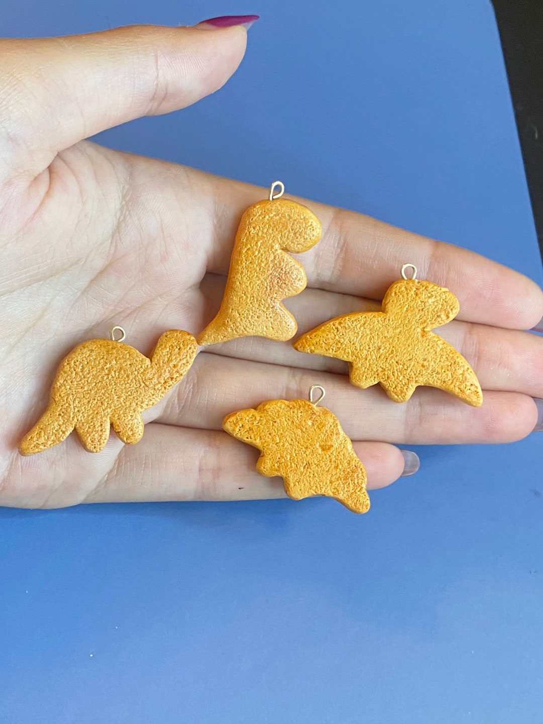 Dino Nugget Charms Polymer Clay Dino Chicken Nugget Charm - Etsy