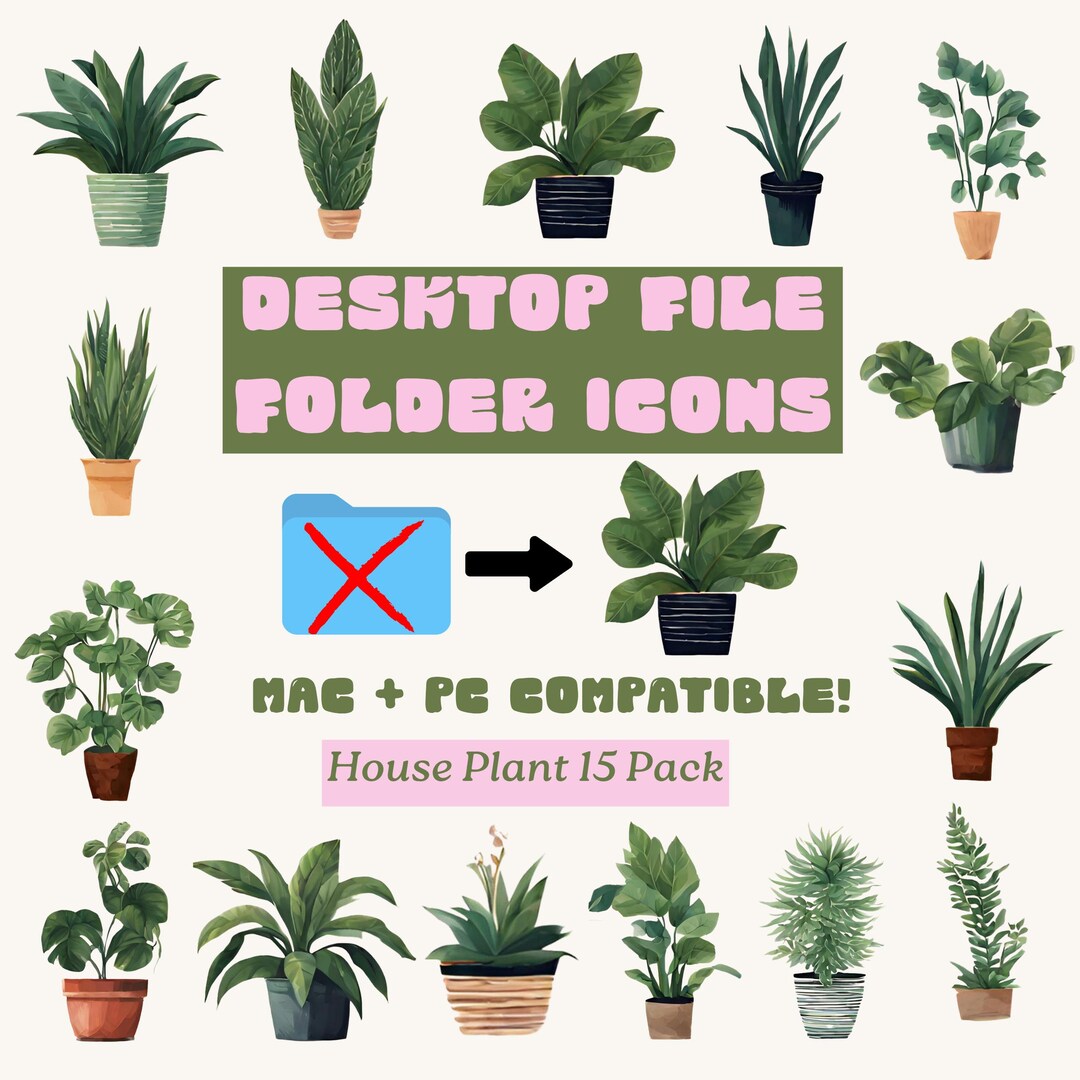 House Plant File Folder Icons – Desktop Organizers (digital Download - Etsy