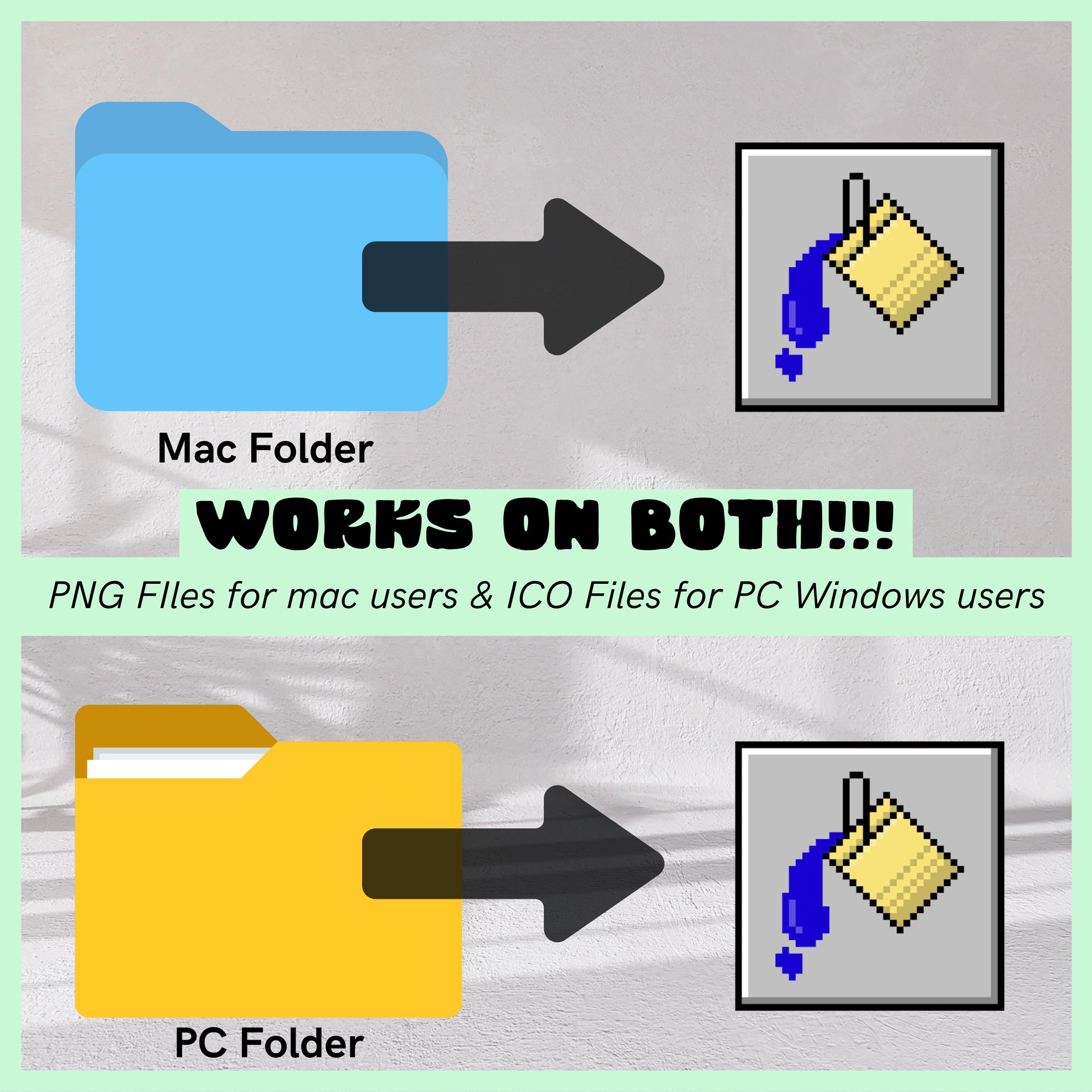 Y2K Computer Icons: Retro Pixel Art Desktop Folders (ICO, PNG Digital ...
