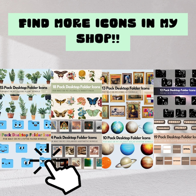 Y2K Computer Icons: Retro Pixel Art Desktop Folders (ICO, PNG Digital ...