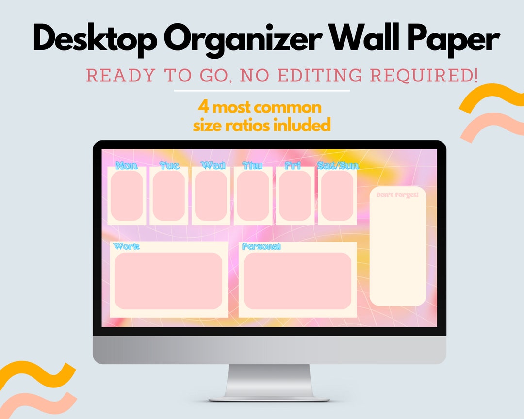 Desktop Organizer | Desktop Wallpaper | Colorful | Fun Computer ...