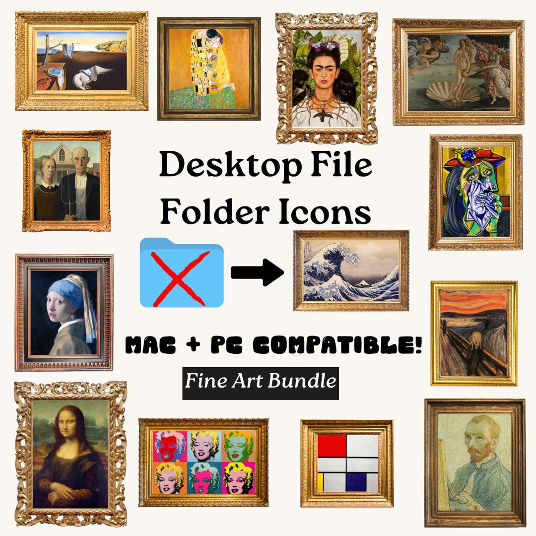 Fine Art Desktop File Folder Icons for Mac & PC Windows | Computer ...