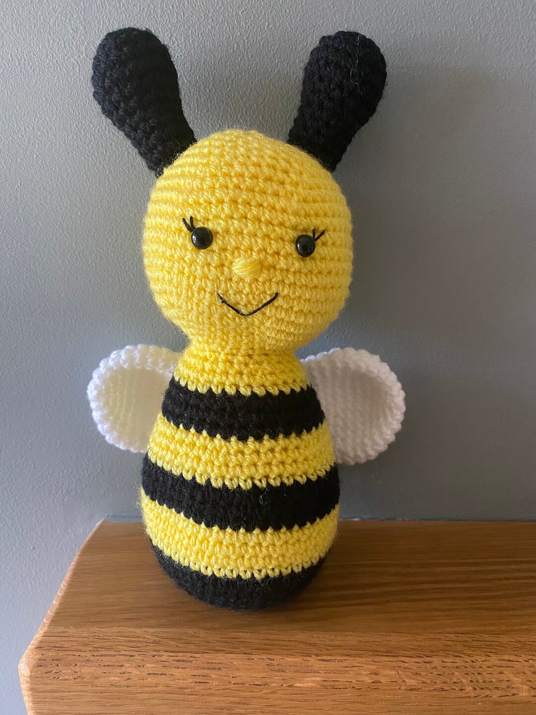 Cheerful Crochet Bee, Crochet Bumblebee, Crocheted Toys - Etsy