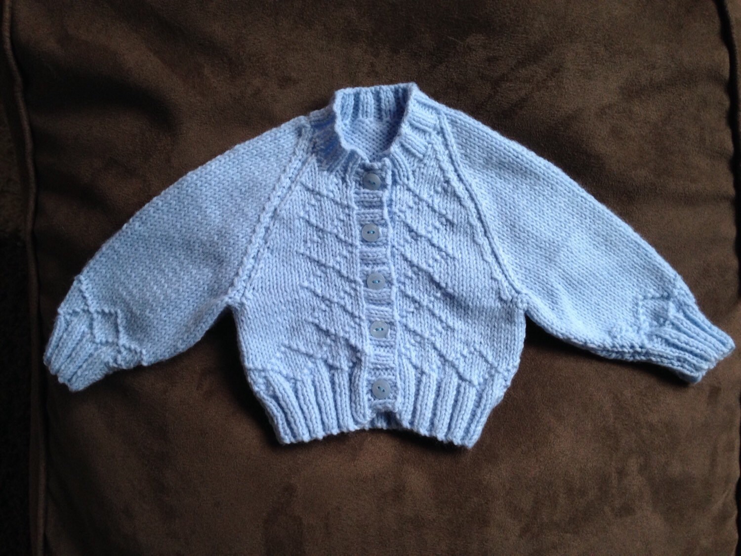 Hand Knit Baby Cardigan With Attractive Diamond Pattern. Suitable for ...