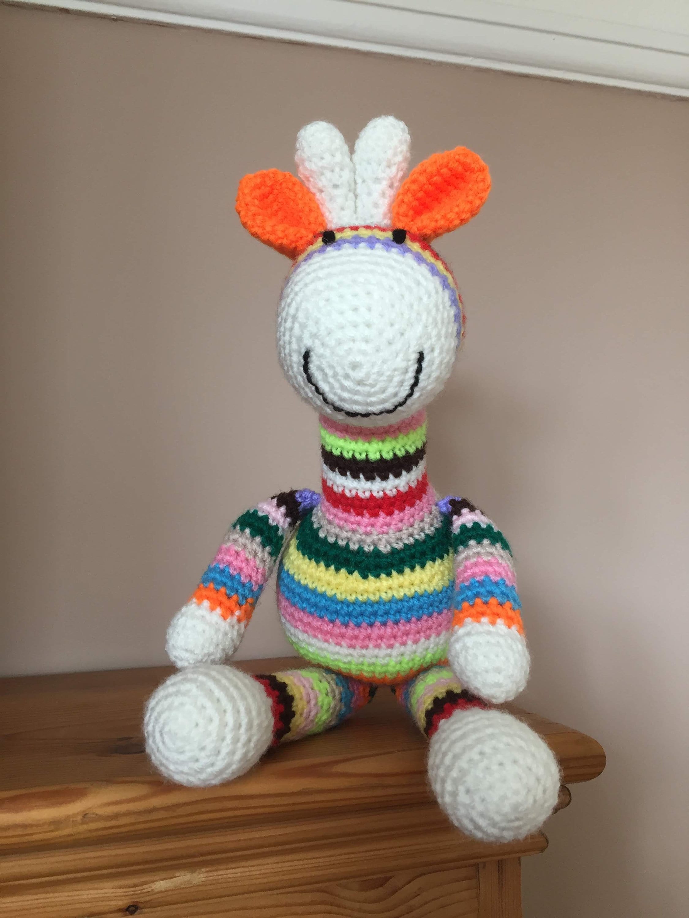 Colourful Stripy Giraffe Crochet Toy - Etsy UK