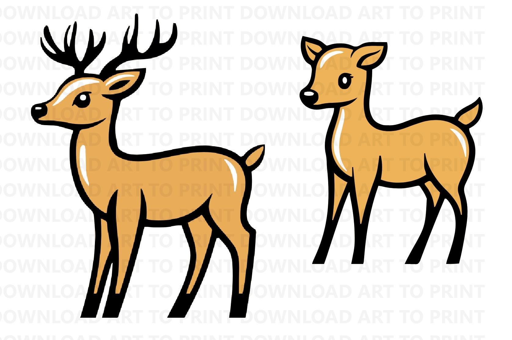 Doe Buck SVG, Deer Outline Vector, Doe Buck Clipart, Cricut, Card ...